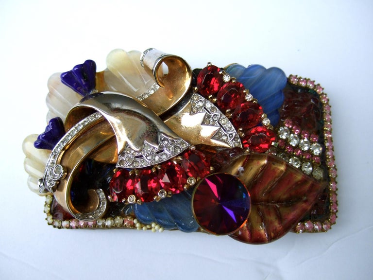 Wendy Gill Crystal Encrusted Repurposed Artisan Belt Buckle c 1980s For ...