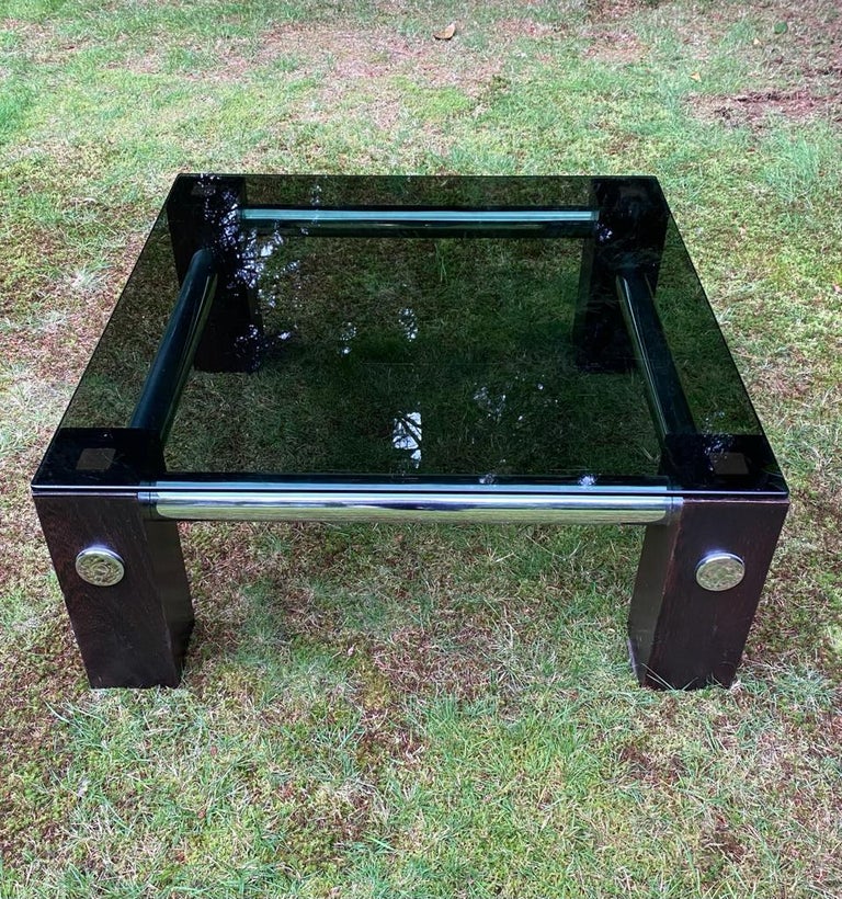 Wengé and Smoked Glass Coffee Table by Martin Visser for Spectrum ...