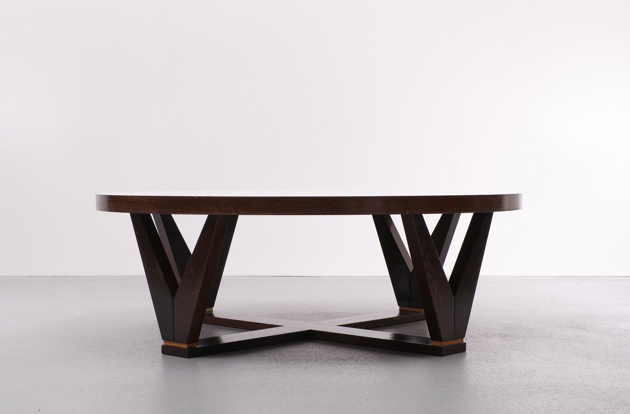 Wenge Round Coffee Table, Holland, 1970s at 1stDibs
