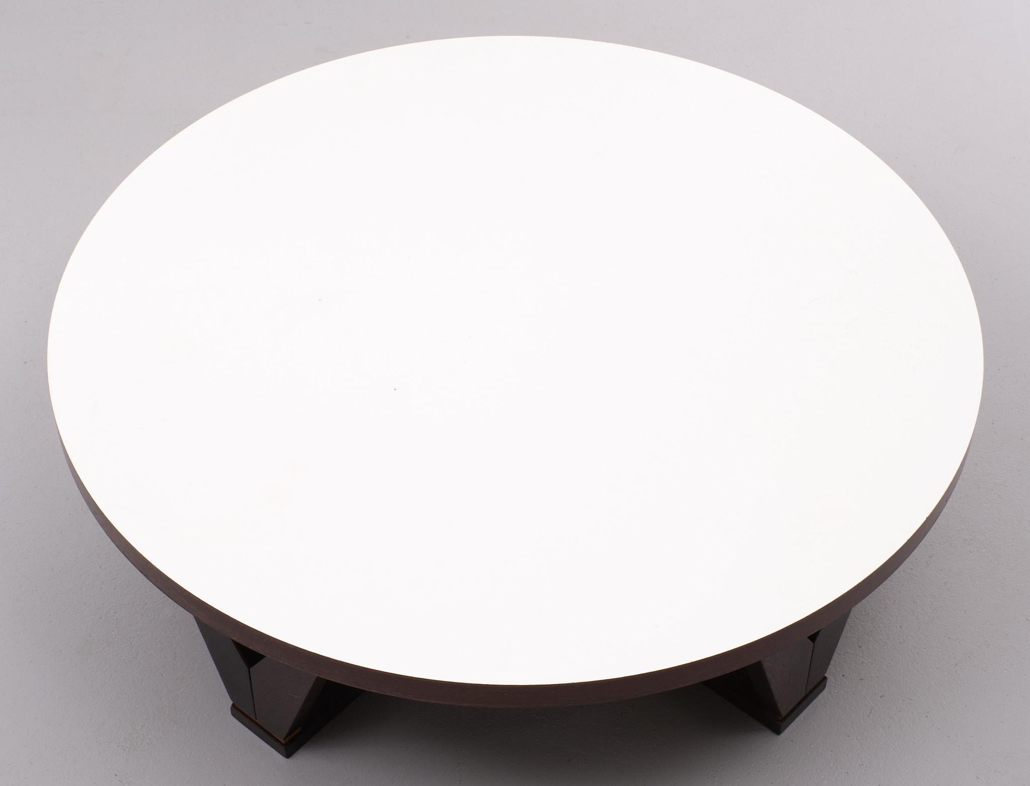 Wenge Round Coffee Table, Holland, 1970s at 1stDibs