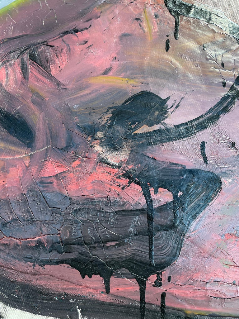 Wesley Kimler - Cartoon Head, Abstract Oil Painting, Figure with Shades ...