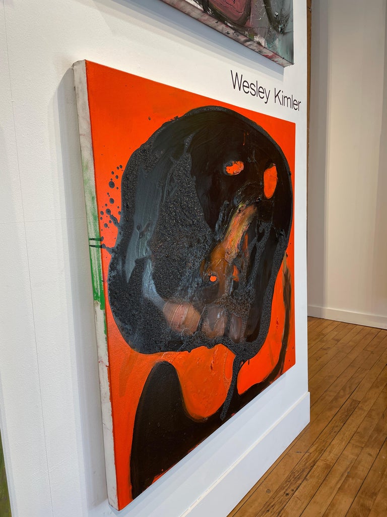 Wesley Kimler - Red Monster - Black Abstract Figure on Red Background ...