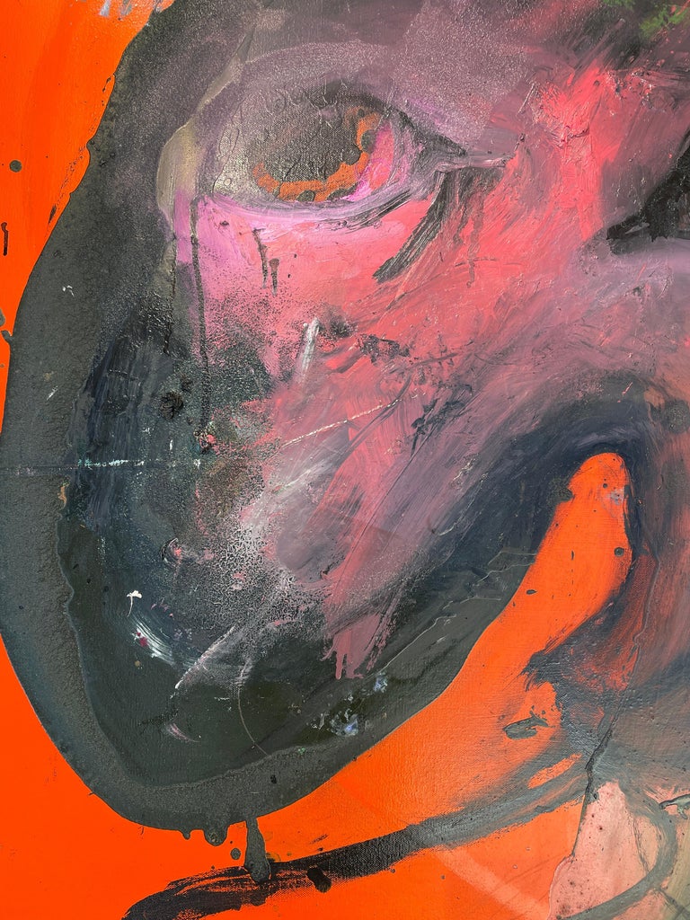 Wesley Kimler - Woman, Original Oil Painting, Abstract Figure on Red ...