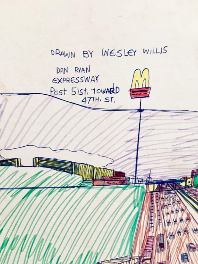Wesley Willis Artwork '1963-2003' Dan Ryan Expressway Past 51st Towards ...