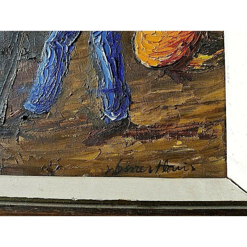 Wesner Pierre-Louis 'Haitian 1948' Oil Painting of Cock Fight For Sale ...