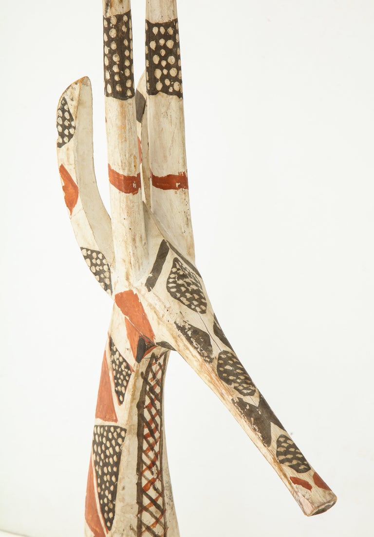 West African Carved and Painted Fertility Mask For Sale at 1stDibs