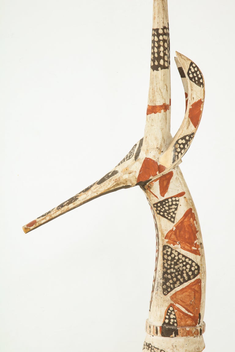 West African Carved and Painted Fertility Mask For Sale at 1stDibs