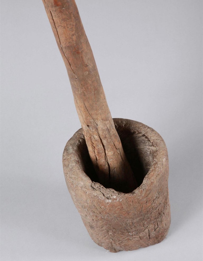 West African Mortar with Pestle, Wood, before 1960 For Sale at 1stDibs