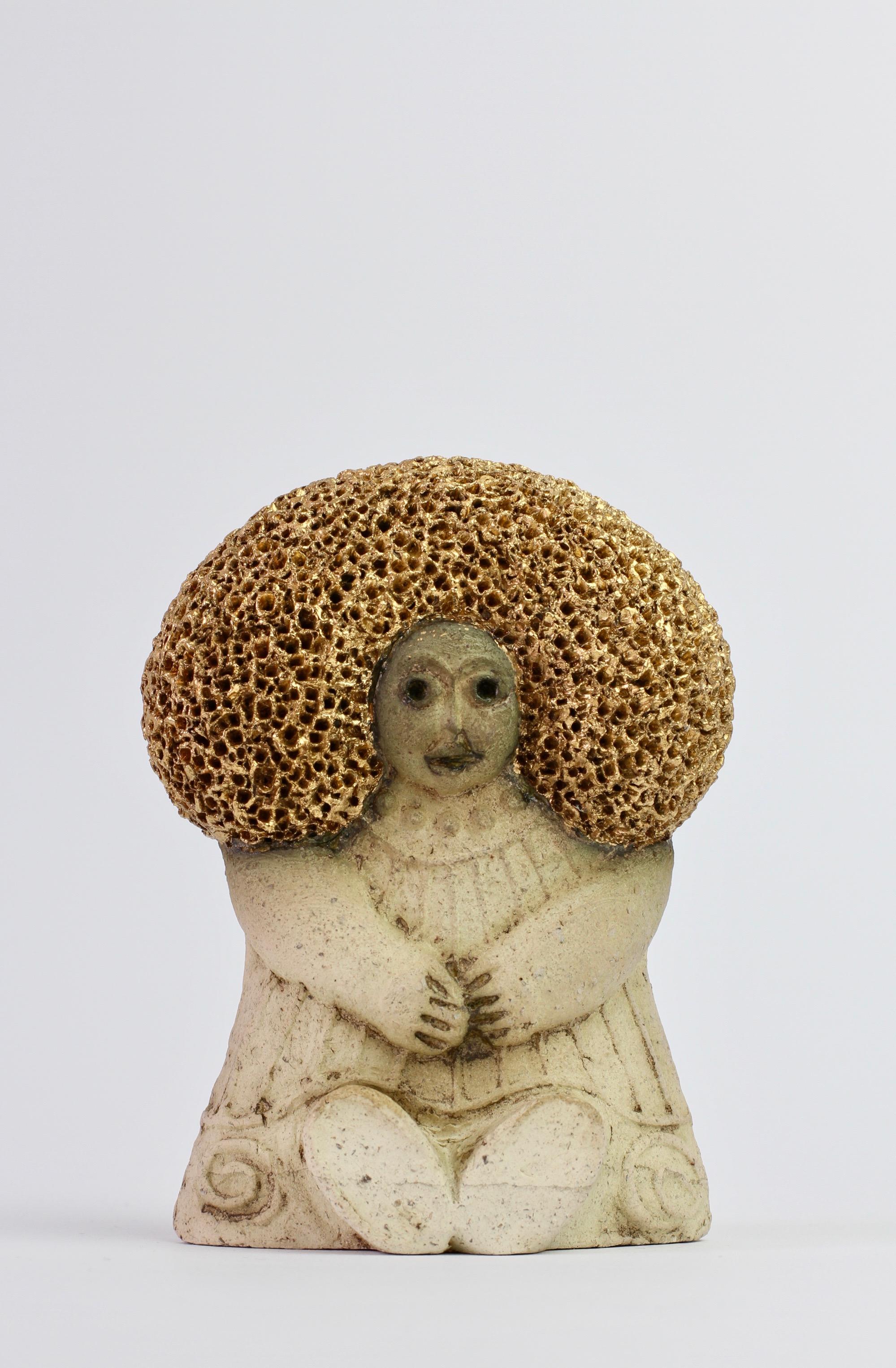 West German Pottery Figurine Women with Golden Afro by Y-Keramik, circa ...
