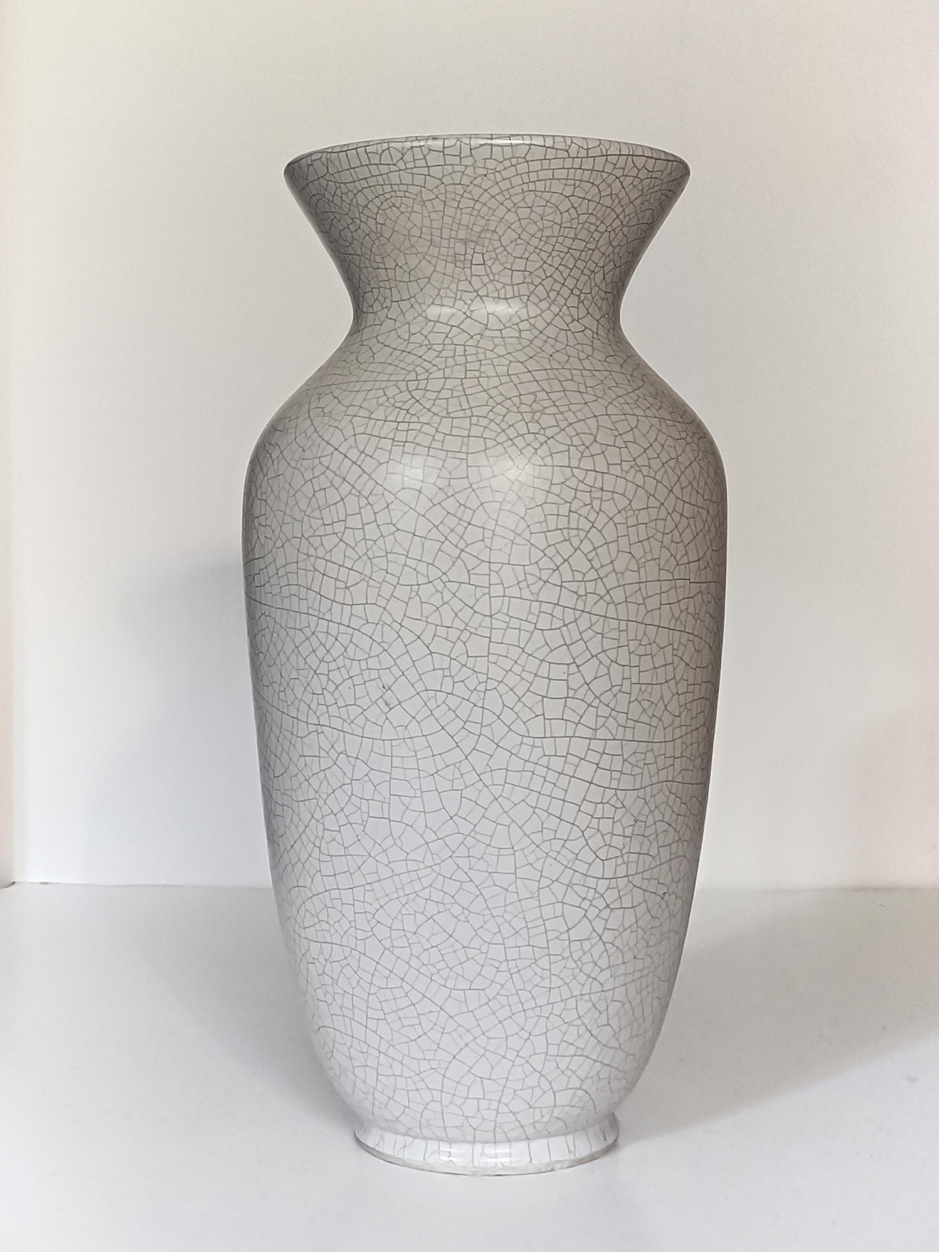 West Germany Silberdistel Large White Ceramic Signed Vase 1960s For ...