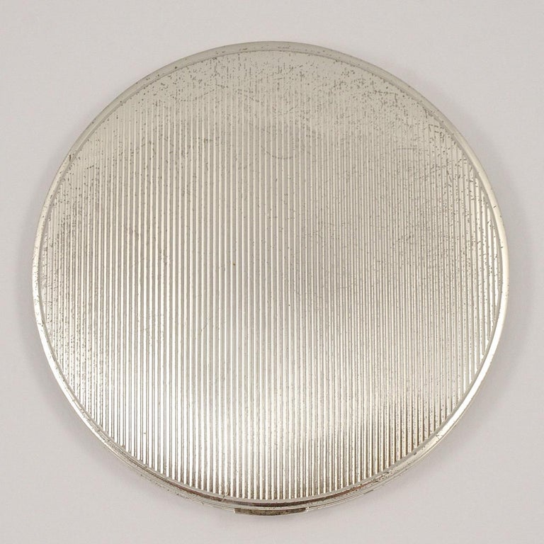 West Germany Sterling Silver Powder Compact with a Leaf Design circa ...