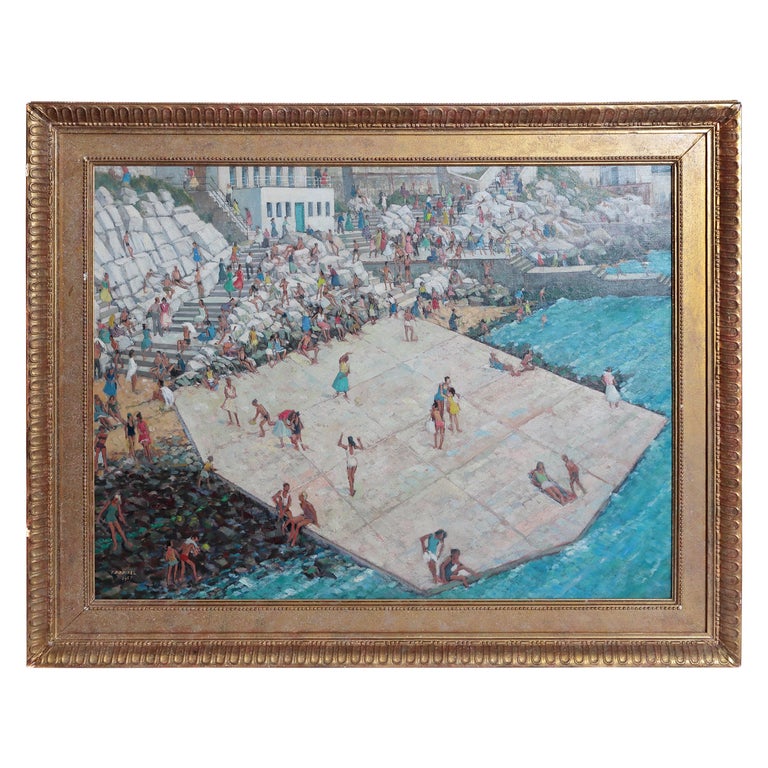 West Hoe Beach / Plymouth / Devon by Frank Runacres, 1957 at 1stDibs