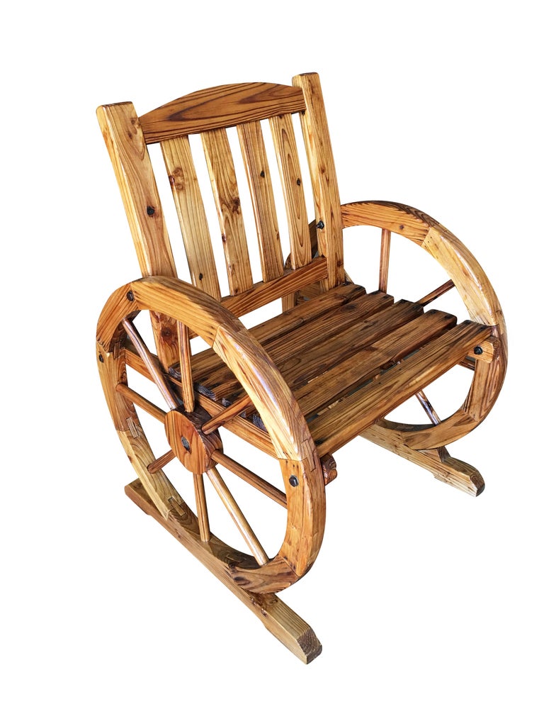 Western Folk Art Wagon Wheel Table and Chairs Set, 1960 For Sale at ...