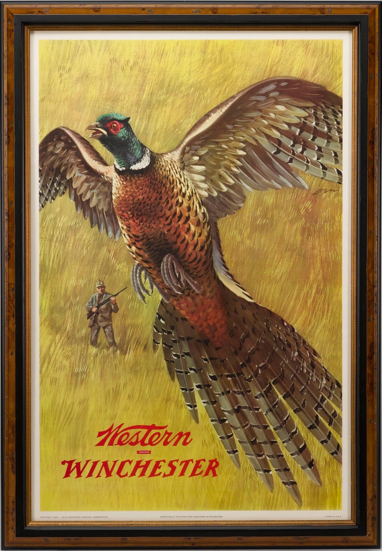 Western Winchester Pheasant Hunting Poster by Weimar Pursell, circa ...