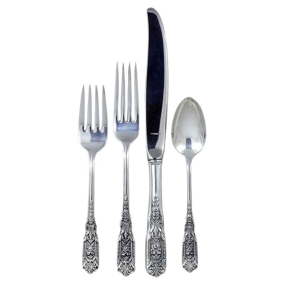 Gorham Chantilly Sterling Silver Flatware Set Patented in 1895, 6 Place ...