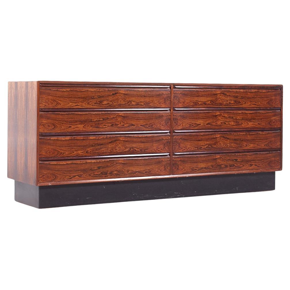 Mid Century Modern Lowboy Dresser with Beveled Drawer Faces For Sale at ...