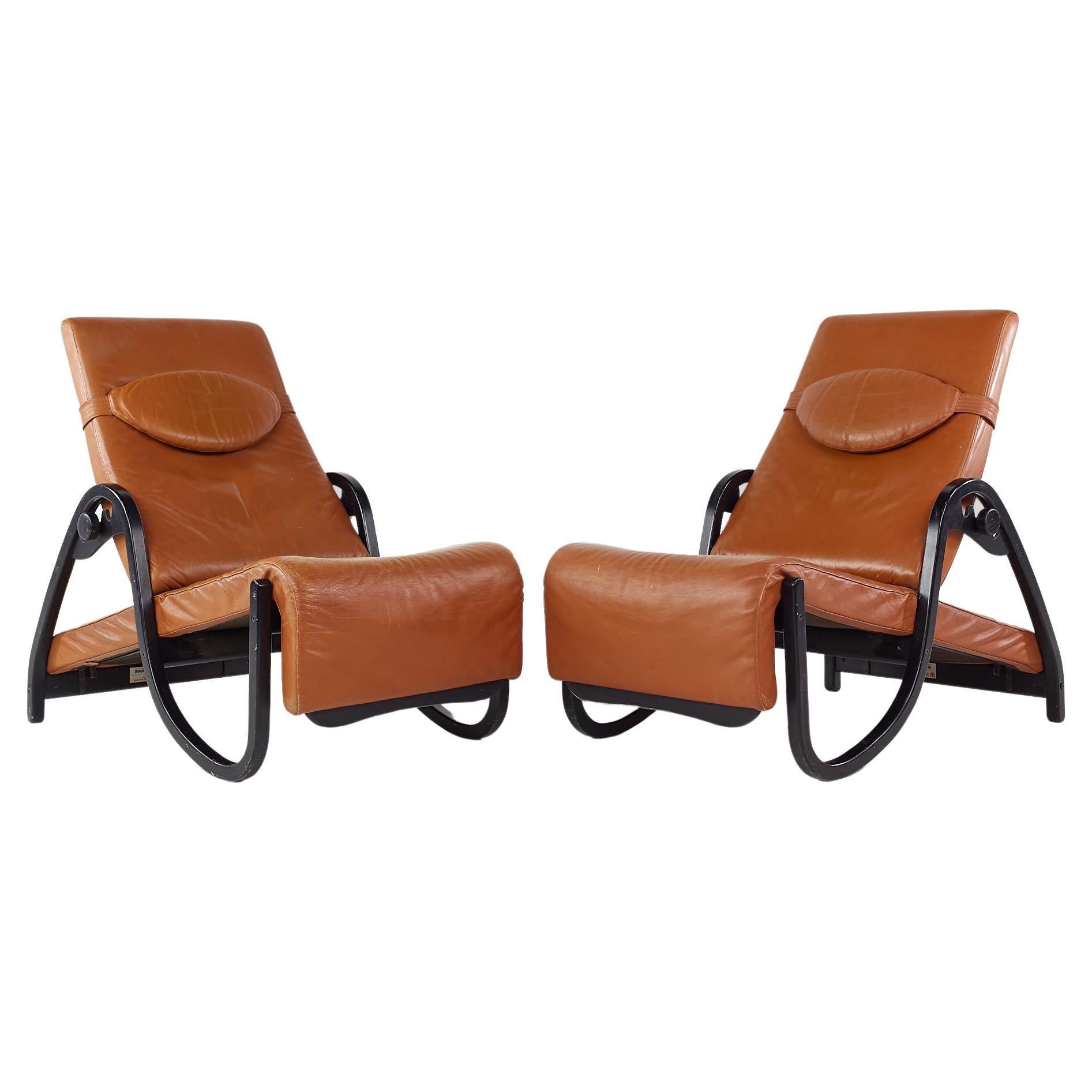 Danish Mid Century Modern Leather Recliner Lounge Chair at 1stDibs ...