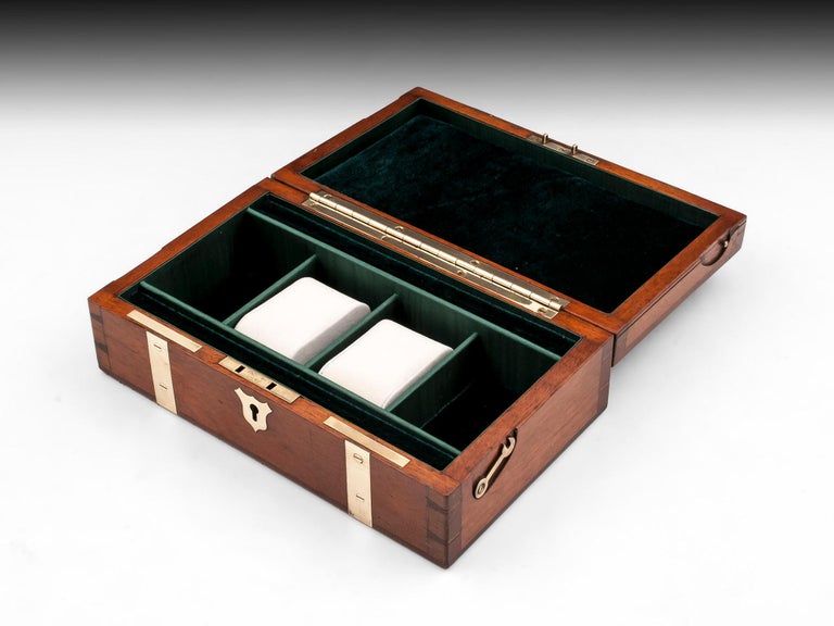 Antique Mahogany Jewelry Watch Box with Brass Straps, 19th Century at ...