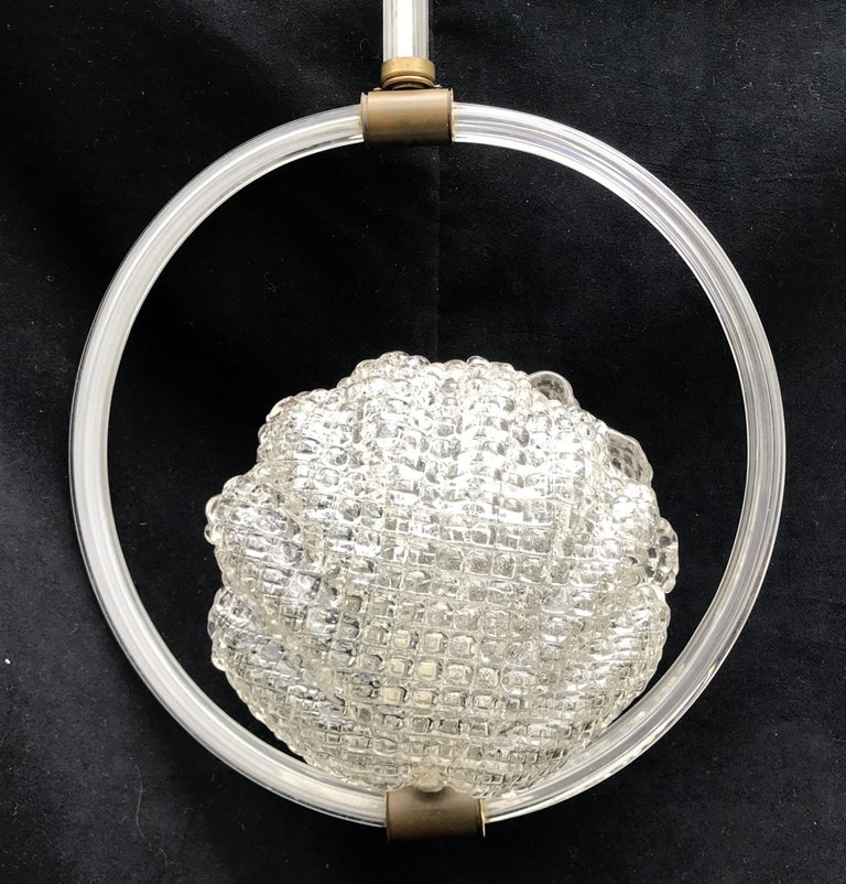 Wonderful Mid-Century Modern Shell Art Glass Pendent Cylinder ...