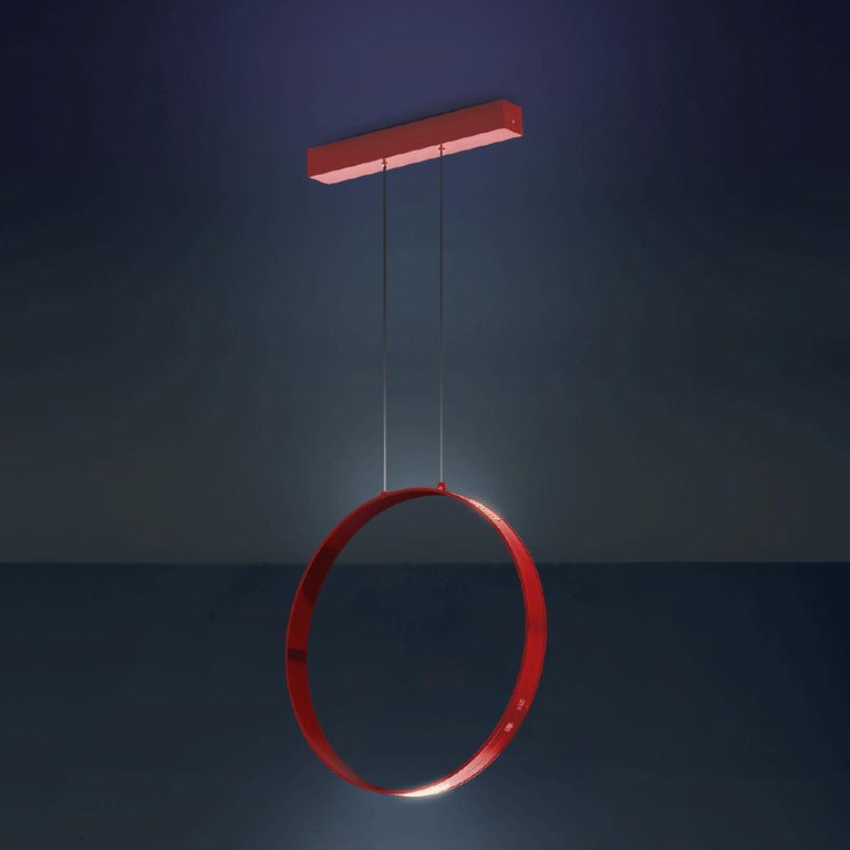 Artemide Eclittica Round Pendant Light in Red by Carlotta De Bevilacqua ...