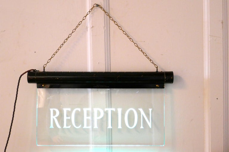 Art Deco Illuminated Hotel Reception Sign at 1stDibs