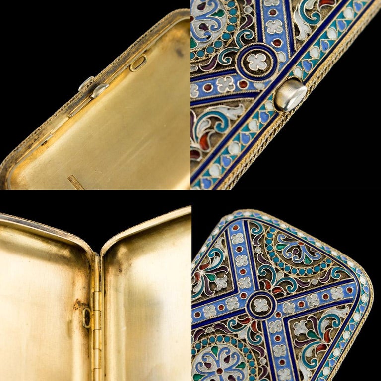 Antique Imperial Russian Solid Silver and Enamel Cigarette Case, circa ...