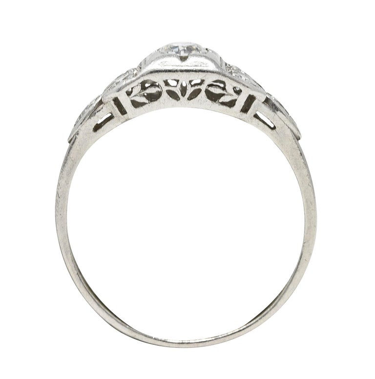 Wheeler and Co. Late Art Deco Old European Cut Diamond Platinum Ring ...