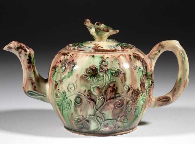 Whieldon-Type Creamware Apple Teapot and Cover, Staffordshire at ...