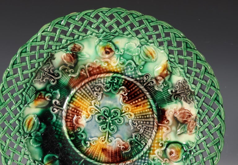 Whieldon-Type Creamware Dish with Molded Fruit and Openwork Border For ...