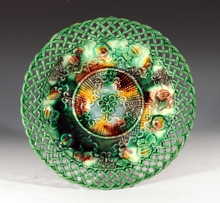 Whieldon-Type Creamware Dish with Molded Fruit and Openwork Border For ...