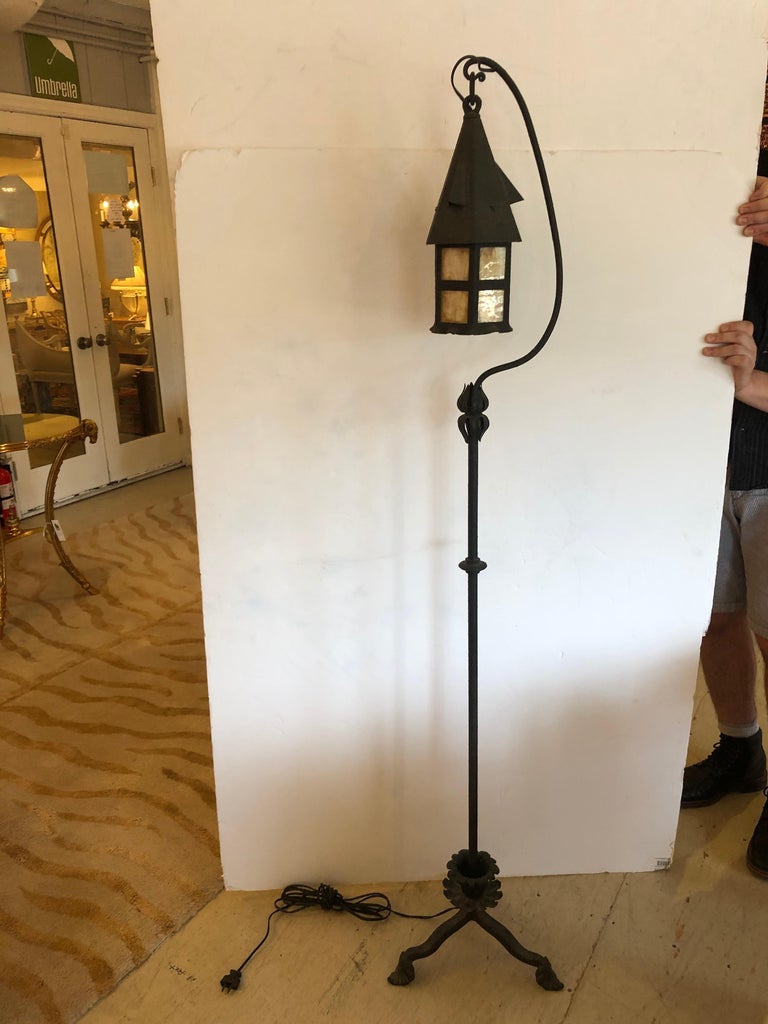 Whimsical Arts and Crafts Mission Style Floor Lamp with Stained Glass ...
