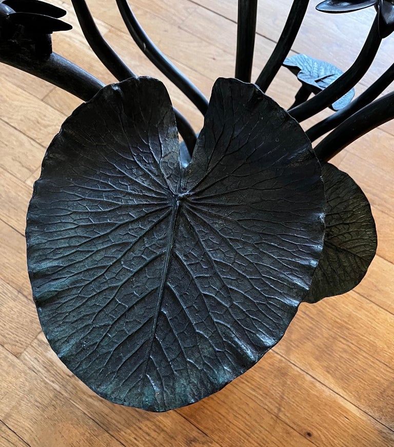 Whimsical Bronze "Lily Pad" Cocktail End Table, circa 1970s For Sale at ...