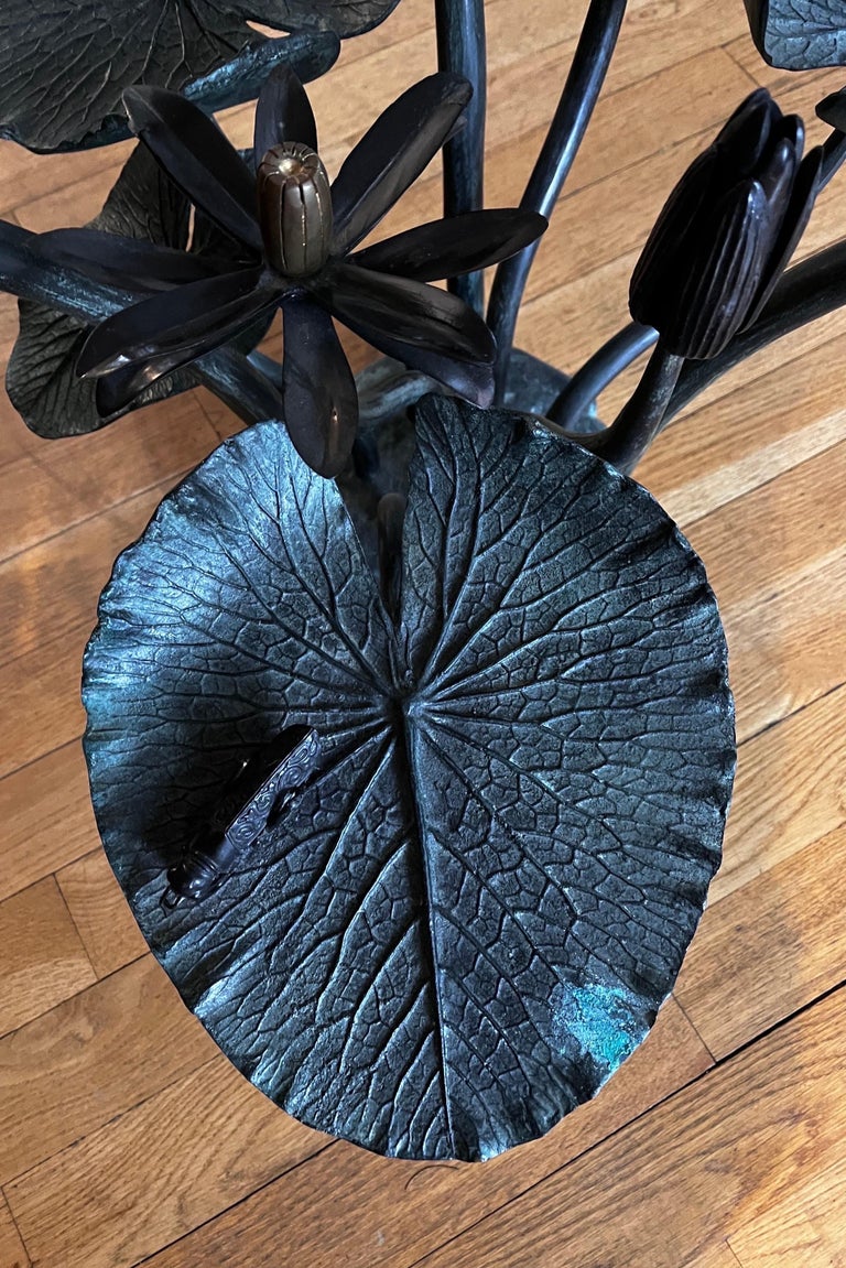 Whimsical Bronze "Lily Pad" Cocktail End Table, circa 1970s For Sale at ...