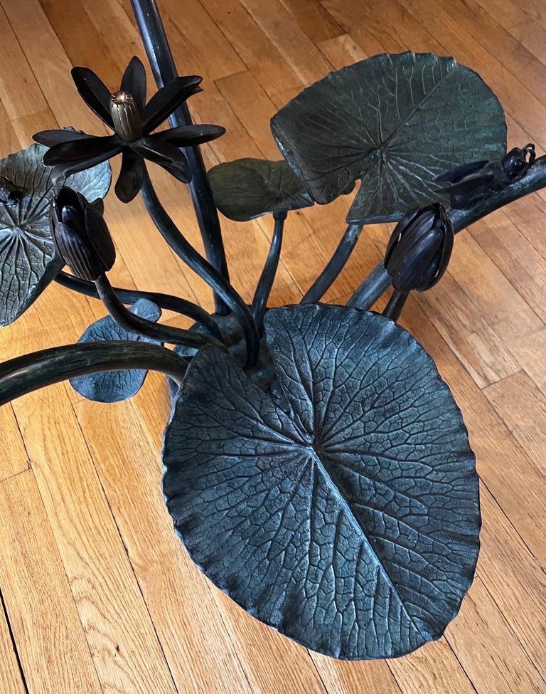 Whimsical Bronze "Lily Pad" Cocktail End Table, circa 1970s For Sale at ...