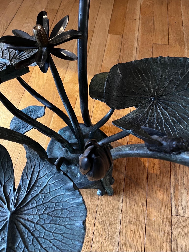 Whimsical Bronze "Lily Pad" Cocktail End Table, circa 1970s For Sale at ...