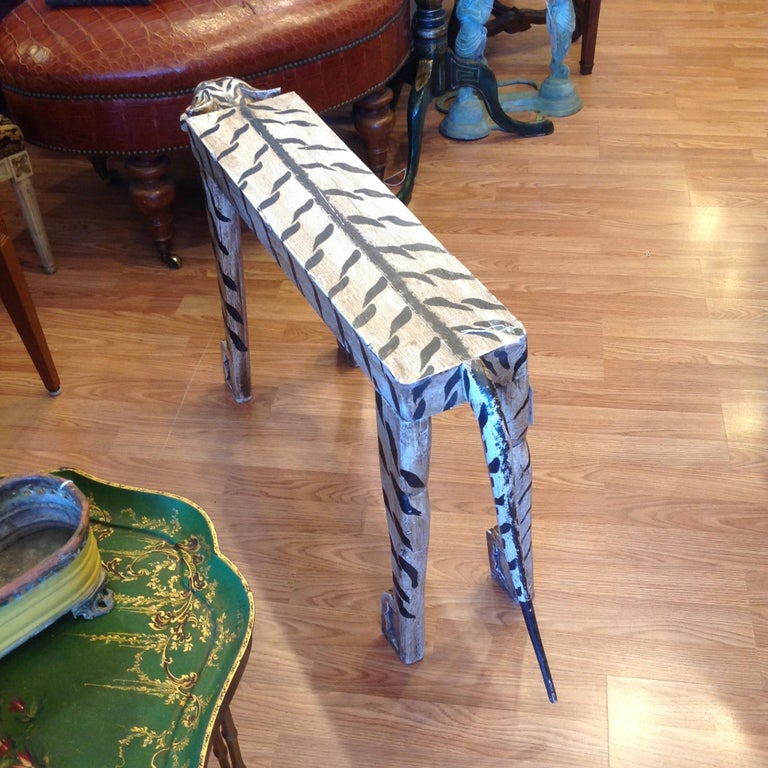 Whimsical Carved "Tiger" Motif Bench at 1stDibs | tiger bench