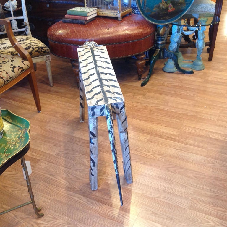 Whimsical Carved "Tiger" Motif Bench at 1stDibs