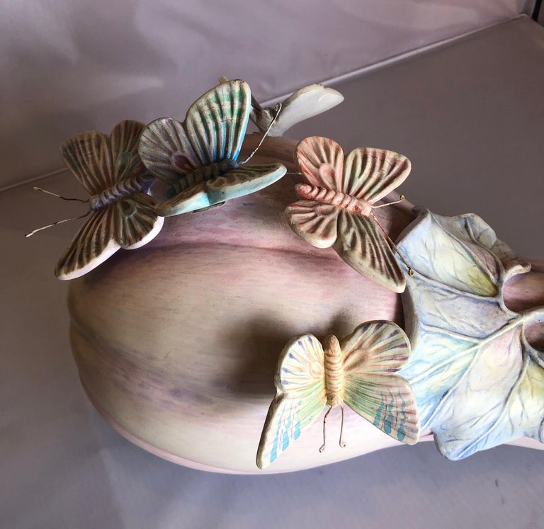 Whimsical Ceramic Butterflies on Squash Sculpture by Sergio Bustamante ...