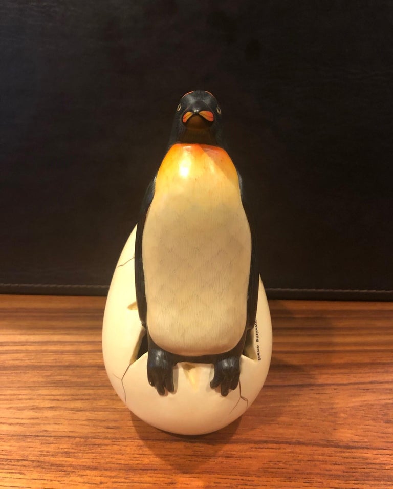 Whimsical Ceramic Hatching Penguin from Egg Sculpture by Sergio ...
