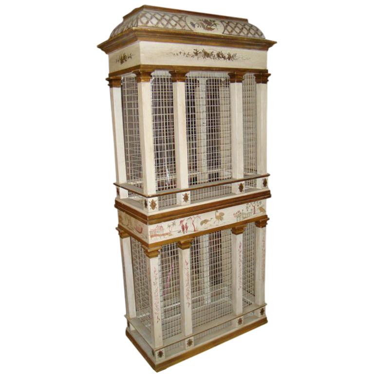 Whimsical Hand Painted Double Bird Cage by Eric Lansdown For Sale at ...