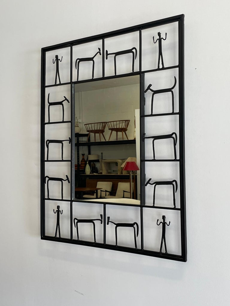 Whimsical Iron Mirror after Frederick Weinberg For Sale at 1stDibs ...