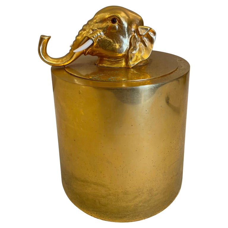 Whimsical Italian Elephant Handle Ice Cooler For Sale at 1stDibs