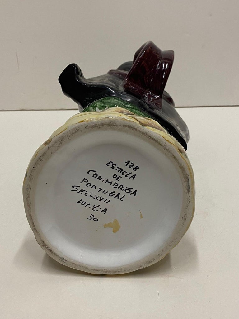 Whimsical Italian Glazed Ceramic Bust of a Woman at 1stDibs