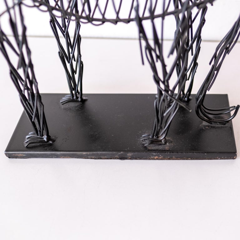 Whimsical Metal Wire Lion Sculpture in the Style of C. Jere For Sale at ...