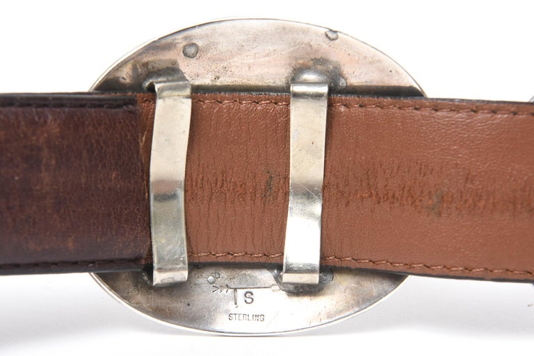 Whimsical Native American Sterling Silver Storyteller Concho Brown ...