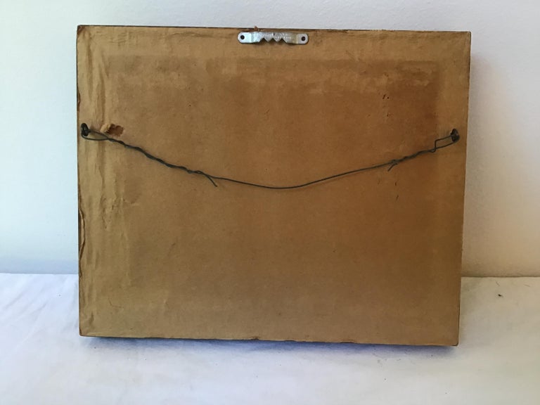 Whimsical Oil on Board of European Town Signed Spinola For Sale at 1stDibs