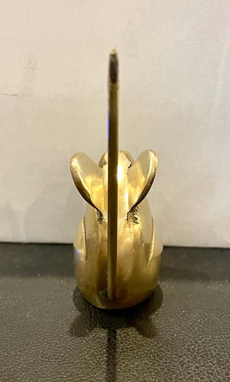 Whimsical Polished Brass Mouse Petite Sculpture For Sale at 1stDibs