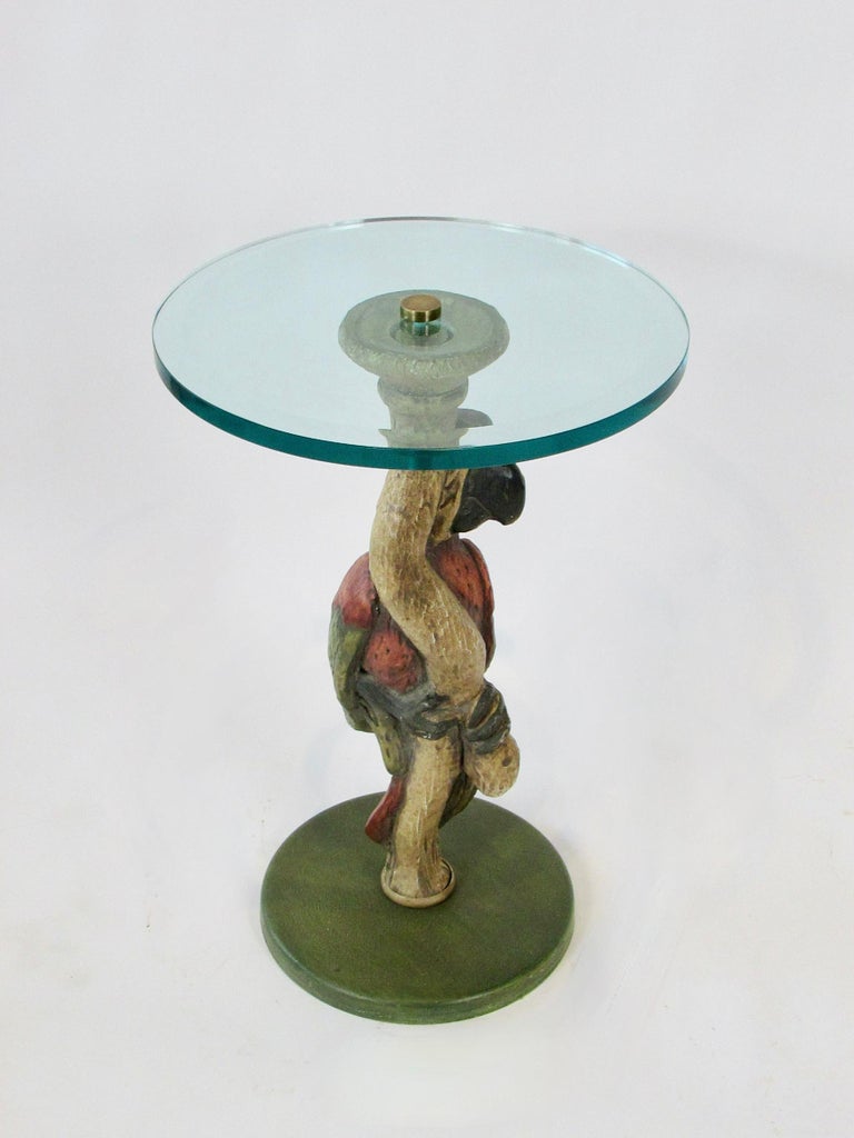 Whimsical Polly Want a Table Bevel Glass on Parrot Base Style of ...