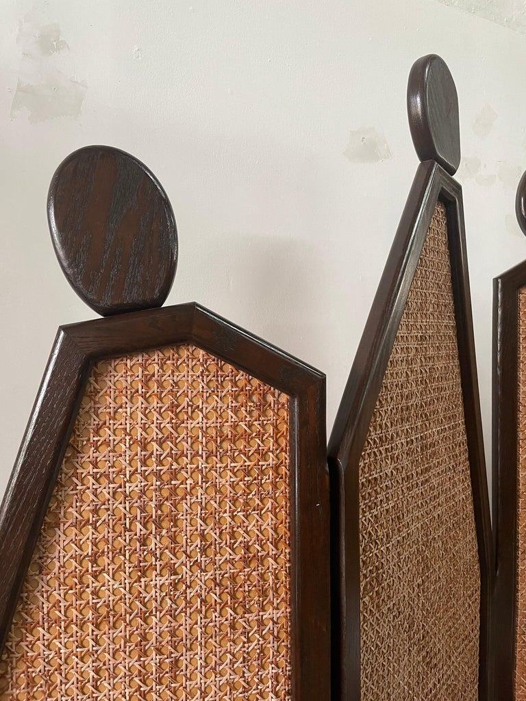 Whimsical and Sculptural Figurative Woven Cane Folding Screen For Sale ...