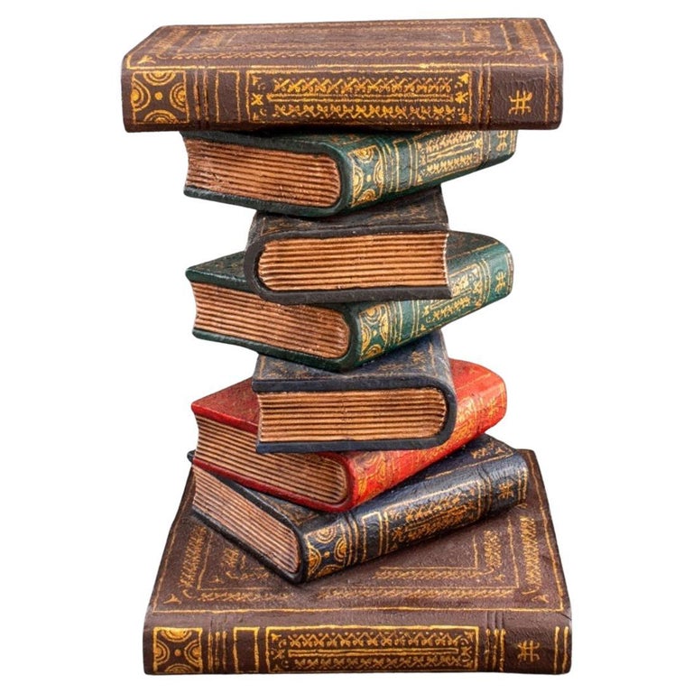 Whimsical Side Table of Stacked Books For Sale at 1stDibs